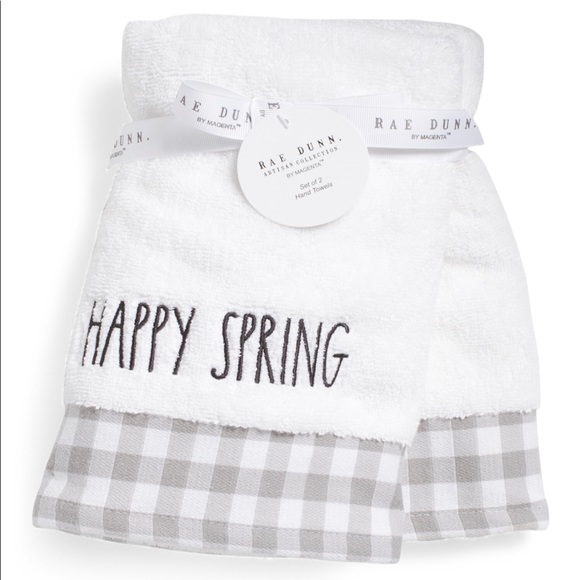 Rae Dunn | Bath | Rae Dunn Happy Spring Hand Towels | Poshmark